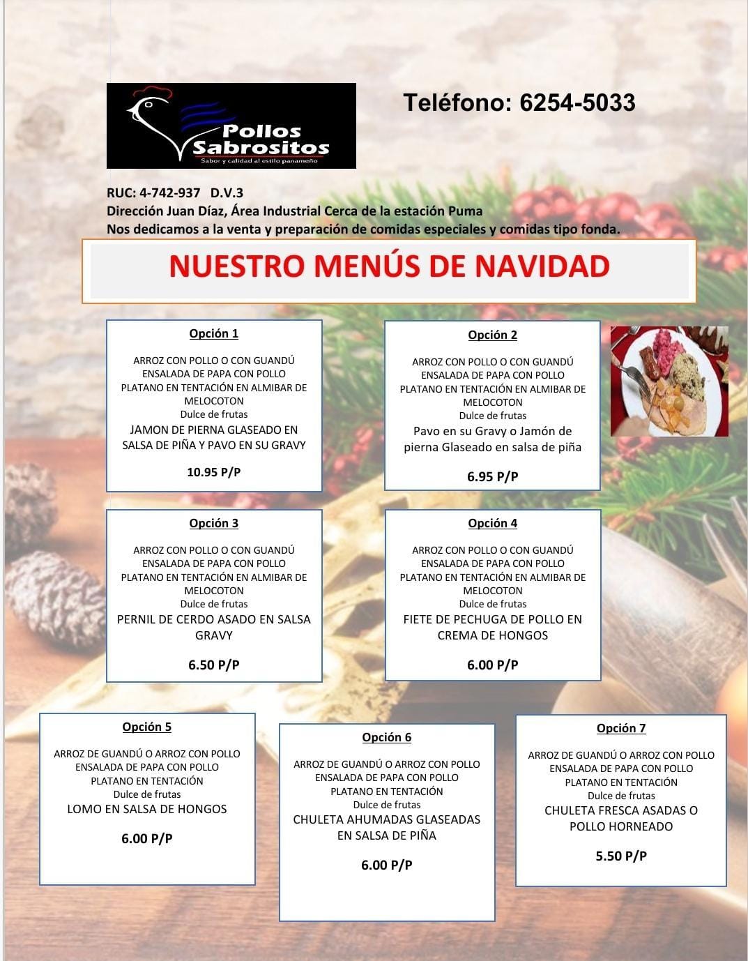 Menú | Pollos Sabrositos